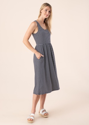 Object suknelė Stephanie, Tamsiai mėlyna, Balta | WEEKEND